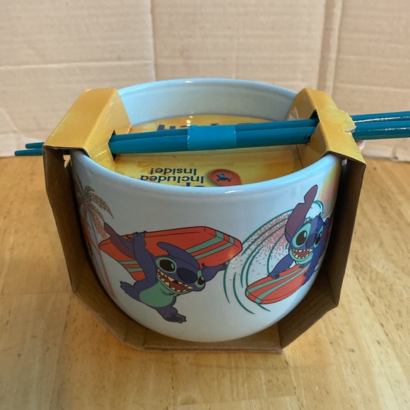 Disney | Dining | Disney Stitch Soup Noodle Bowl With Chopsticks And ...